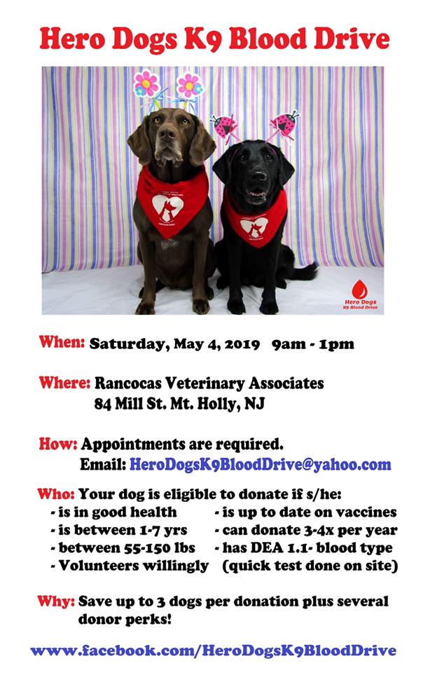 Hero Dogs K9 Blood Drive - Rancocas Veterinary Associates